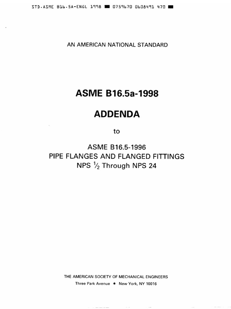 Ansi B16.5 | PDF | Engineering