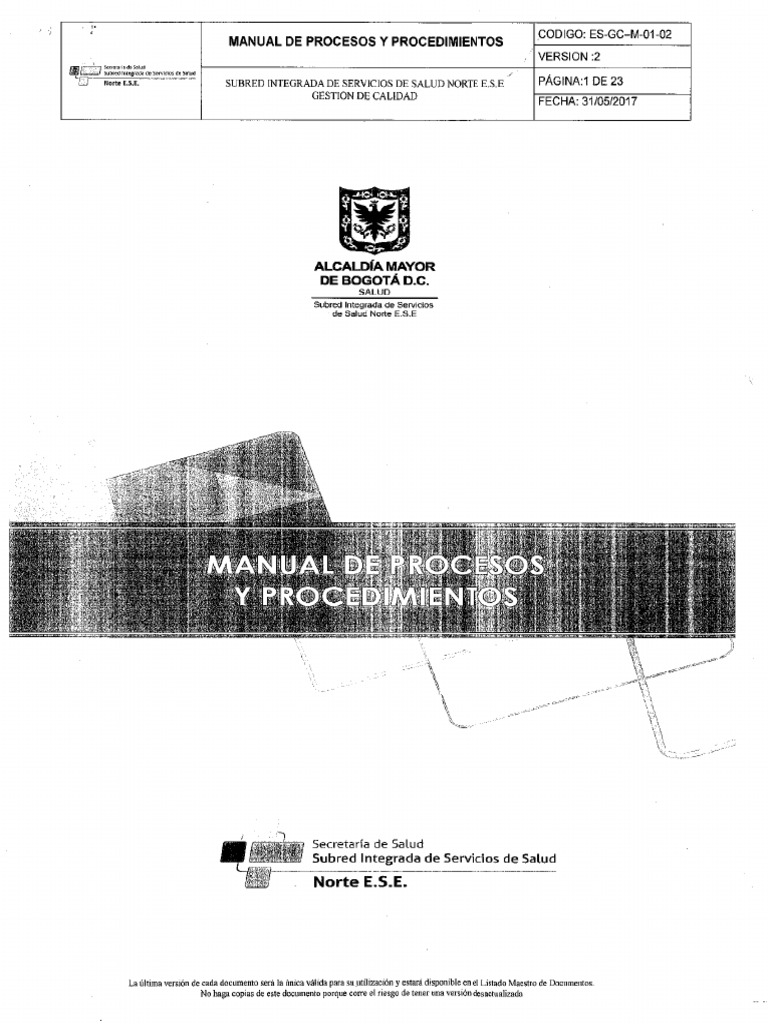 ES-GC-M-01-02-MANUAL+DE+PROCESOS+Y+PROCEDIMIENTOS | PDF