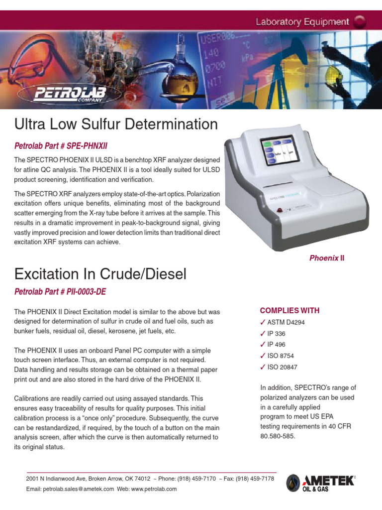Phoenix II Analyzer for Crude/Diesel | PDF | Fuel Oil | Diesel Fuel