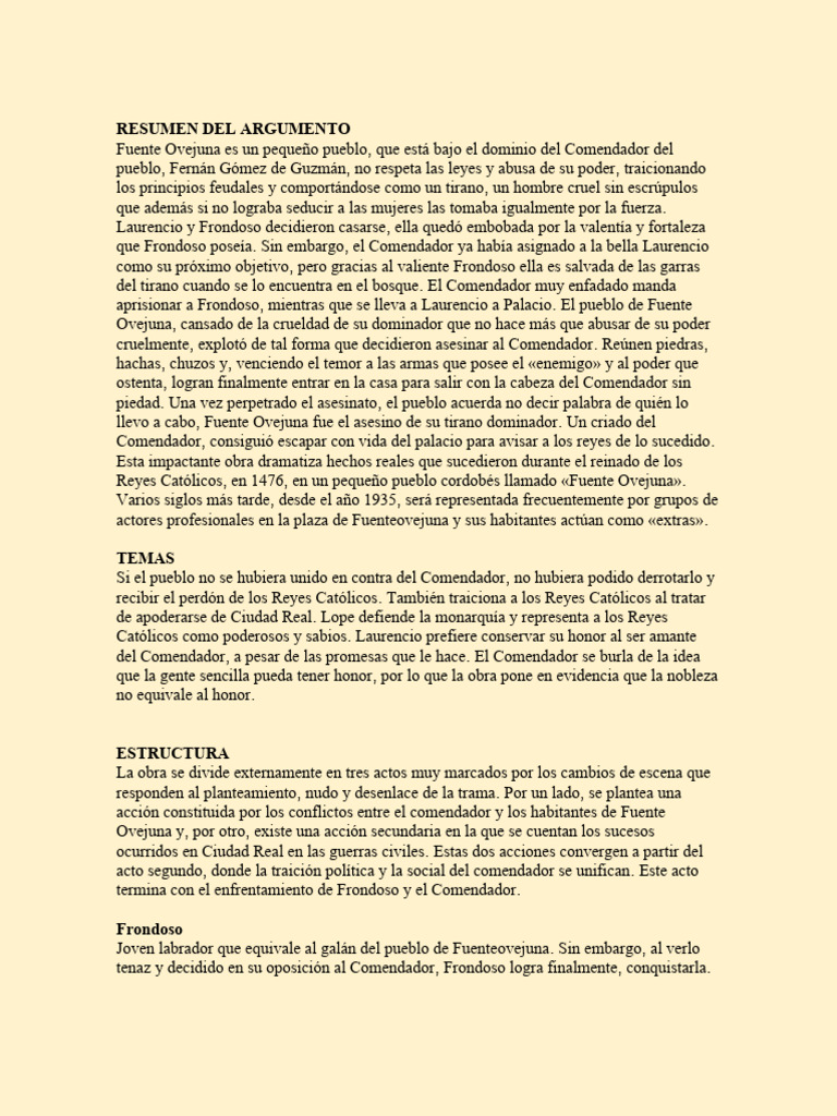 Resumen Del Argumento | PDF