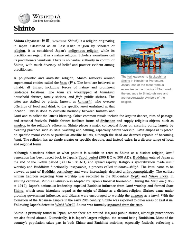 Shinto | PDF | Shinto | Asian Ethnic Religion