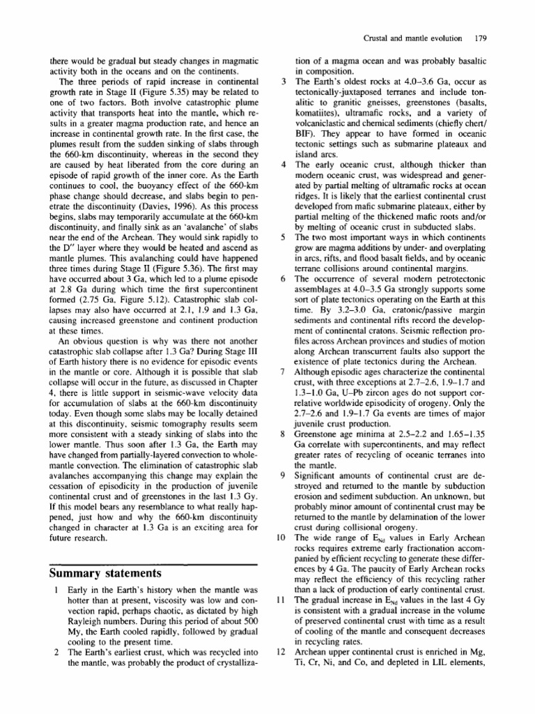 Crustal and Mantle Evolution Insights | PDF | Plate Tectonics | Magma