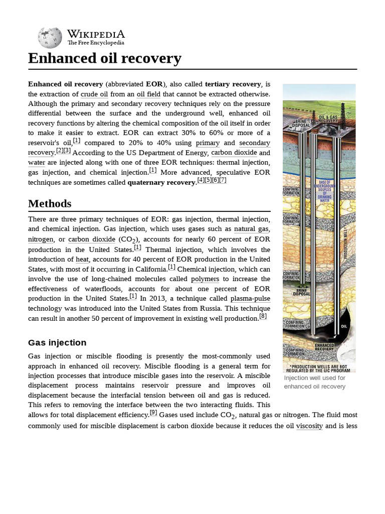 Enhanced Oil Recovery Techniques Explained | PDF | Enhanced Oil ...