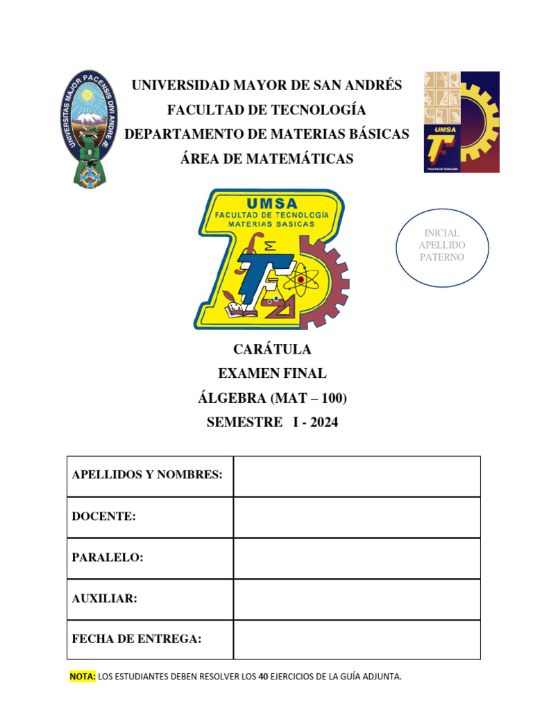 Práctica 3 Álgebra Mat 100 I 2024 | PDF | Determinante | Matriz (Matemáticas)