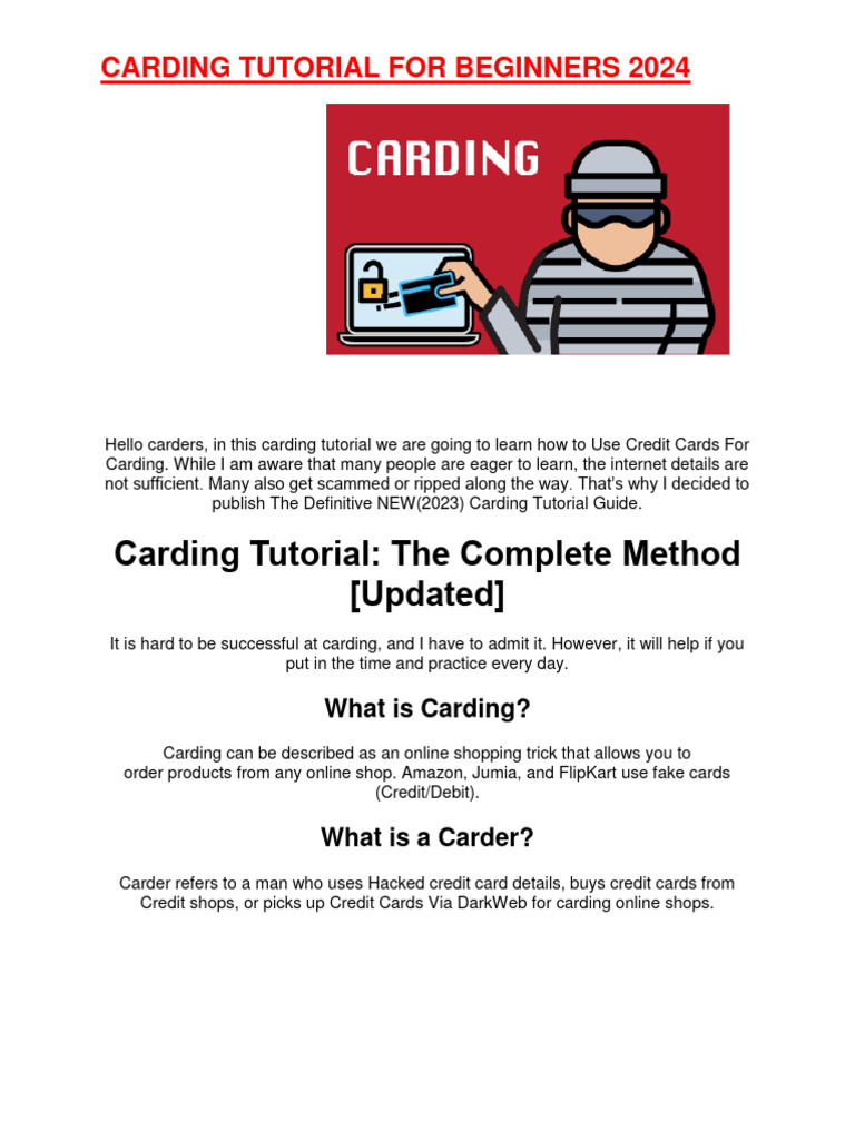 Carding Tutorial for Beginners 2024 | PDF | Visa Inc. | Proxy Server