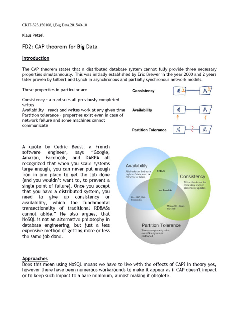 Sem3-wk3-CAP Theorem For Big Data | PDF | System | No Sql