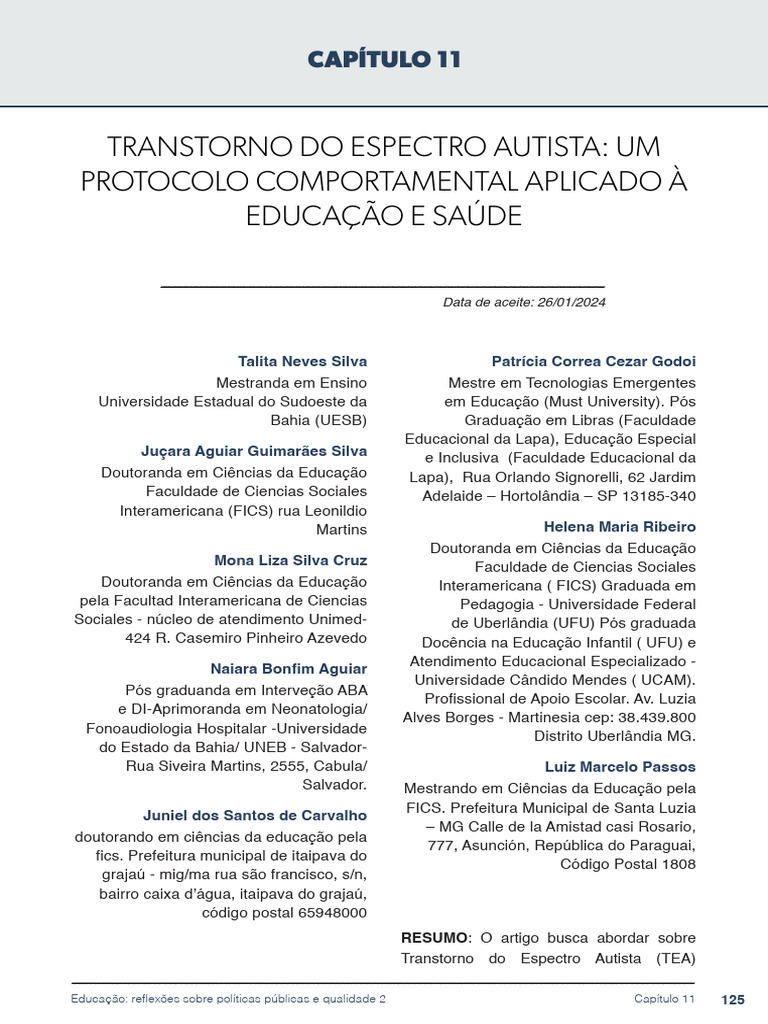 transtorno-do-espectro-autista-um-protocolo-comportamental-aplicado-a-educacao-e-saude | PDF ...