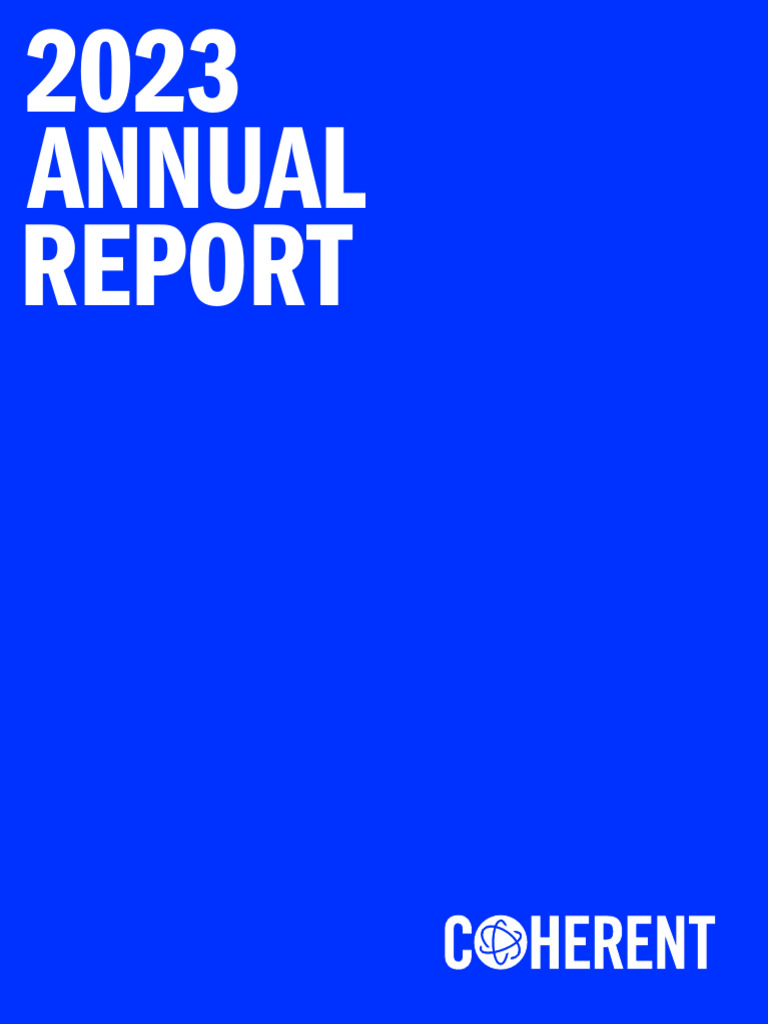 Coherent Annual Report 2023 | PDF | Stocks | Risk