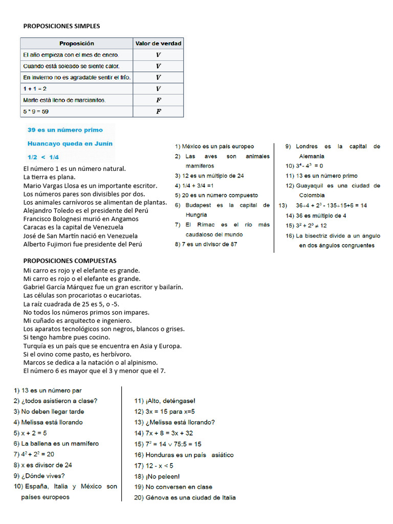 Enunciados y Proposiciones | PDF | Ficción general