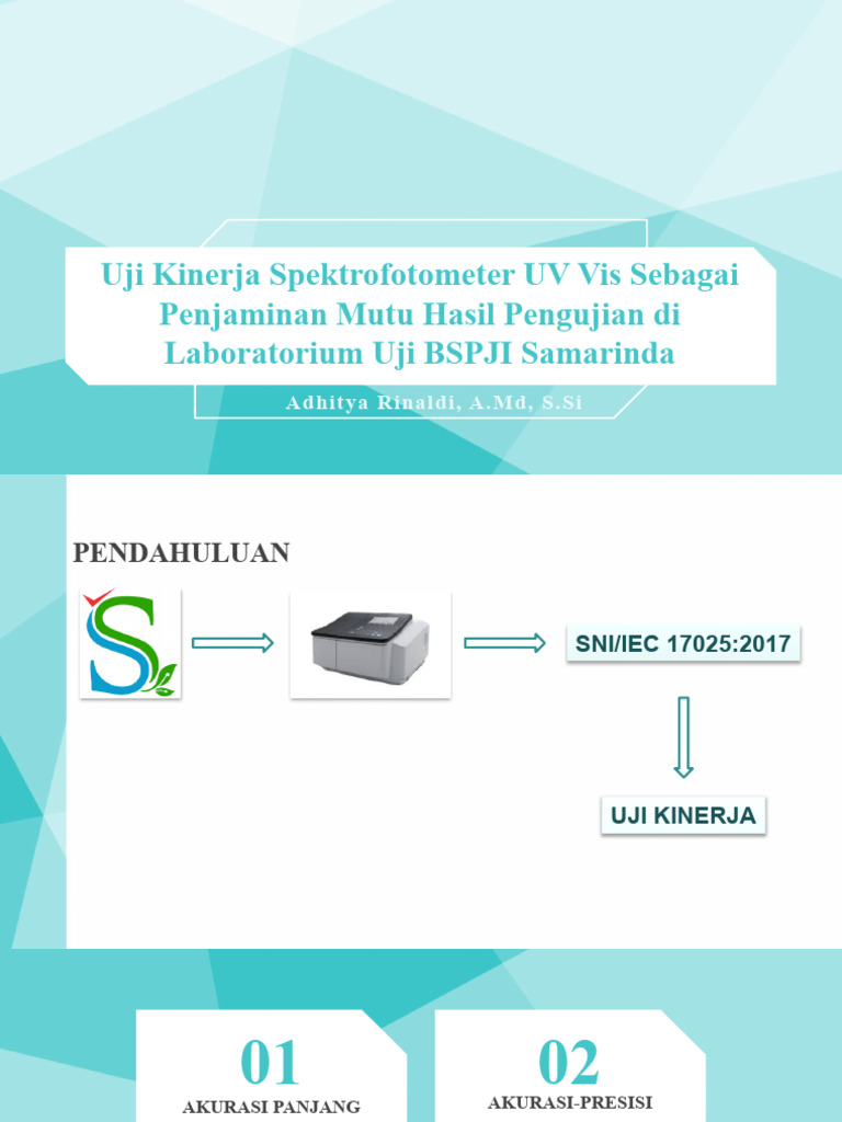Presentasi KTI PMB - Uji Kinerja Spektrofotometer UV Vis | PDF | Teknologi & Rekayasa