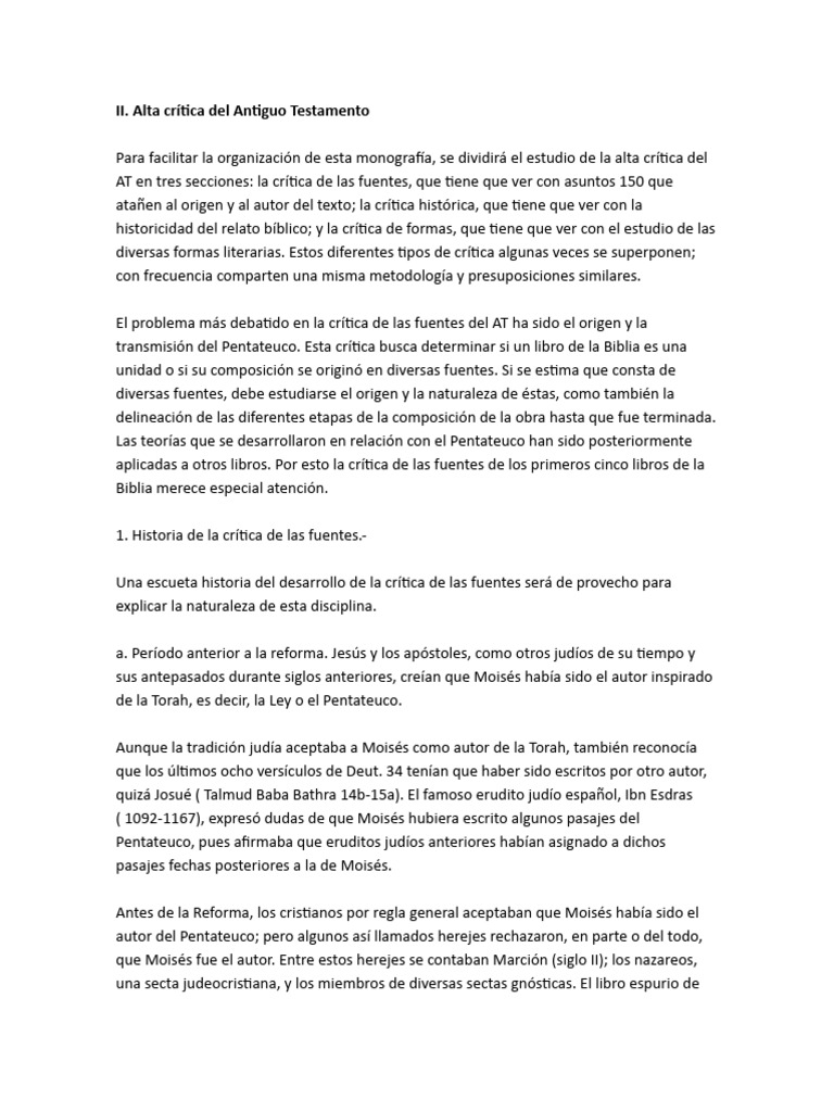 Crítica de fuentes del Antiguo Testamento | PDF | Tora | Biblia