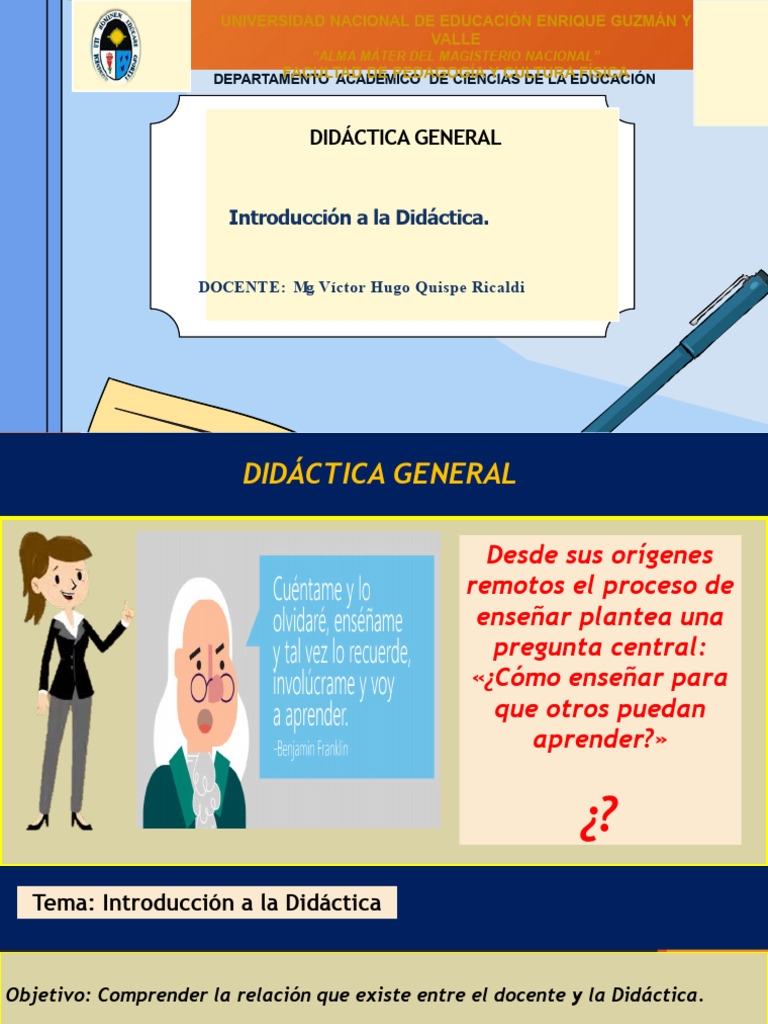 1introducción - Didáctica General - PPT-1 | PDF | Enseñando | Aprendizaje