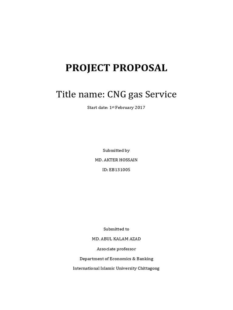 Project Proposal Title Name CNG Gas Serv | PDF | Economies