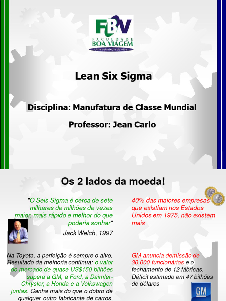 Aula 13 - Lean Six Sigma 2016 | PDF | Seis Sigma | Toyota