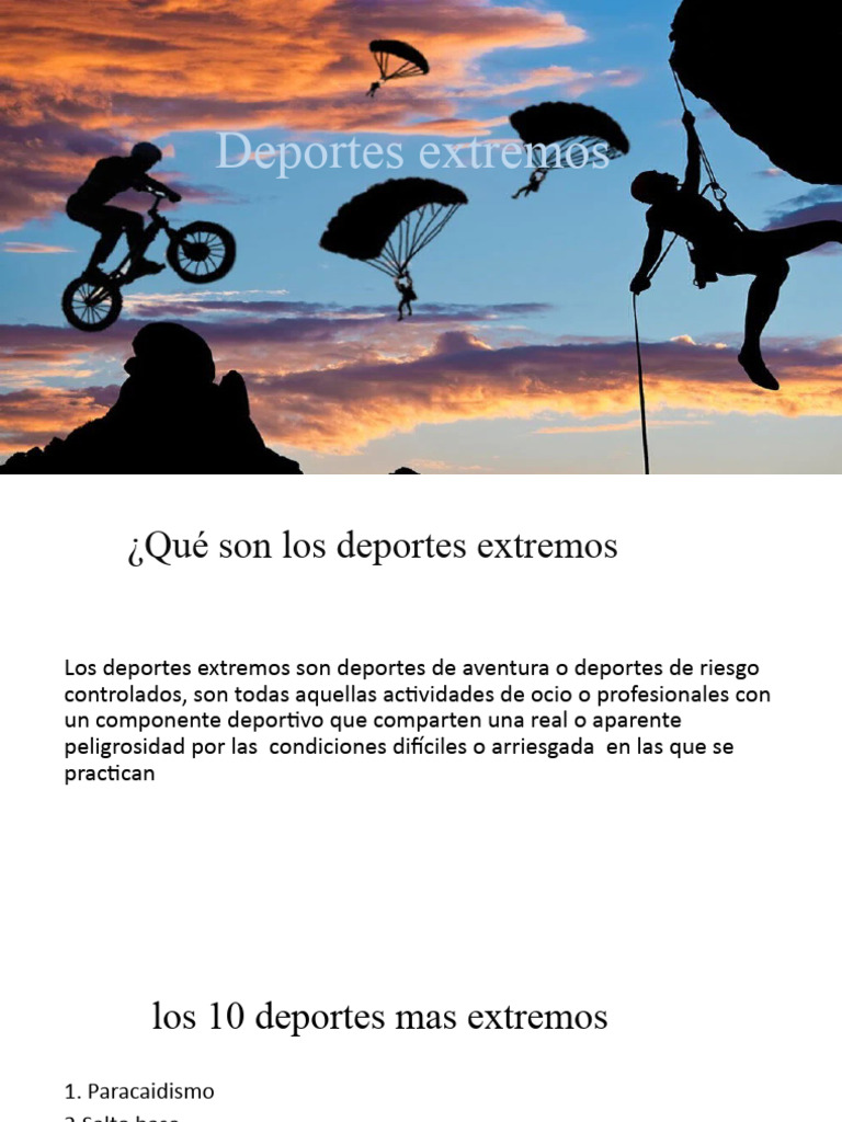 Guía de Deportes Extremos y Riesgos | PDF