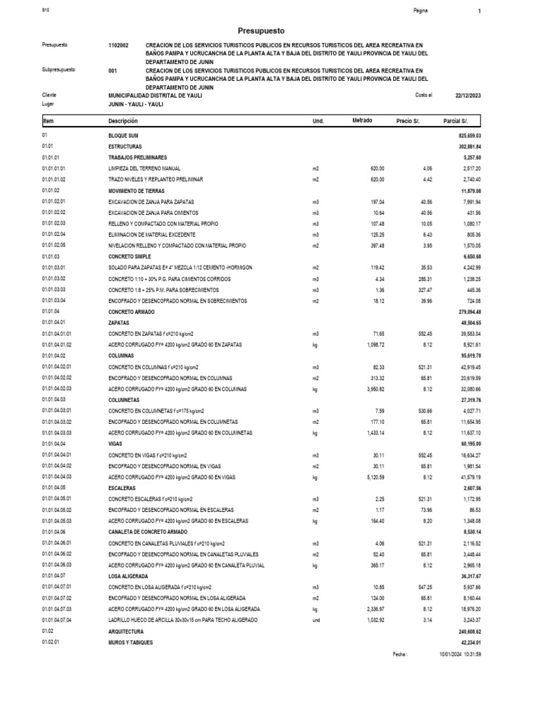 Presupuestocliente | PDF | Hormigón | edificio