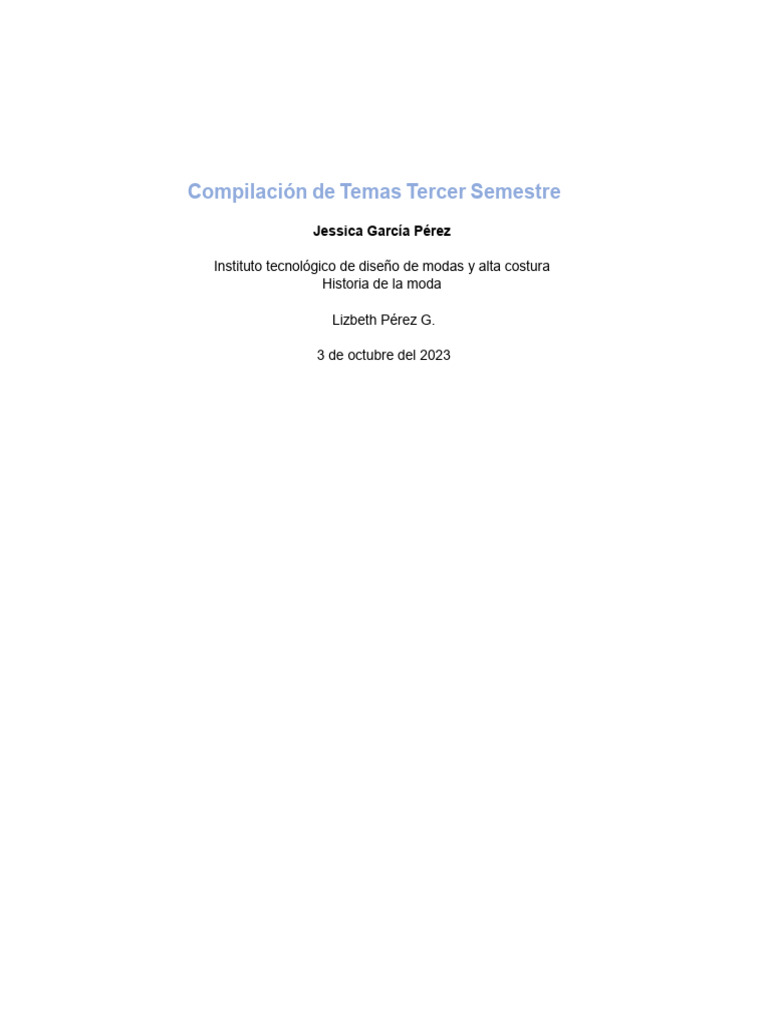 Compilación de Temas Tercer Semestre Jess | PDF | Ropa | Moda