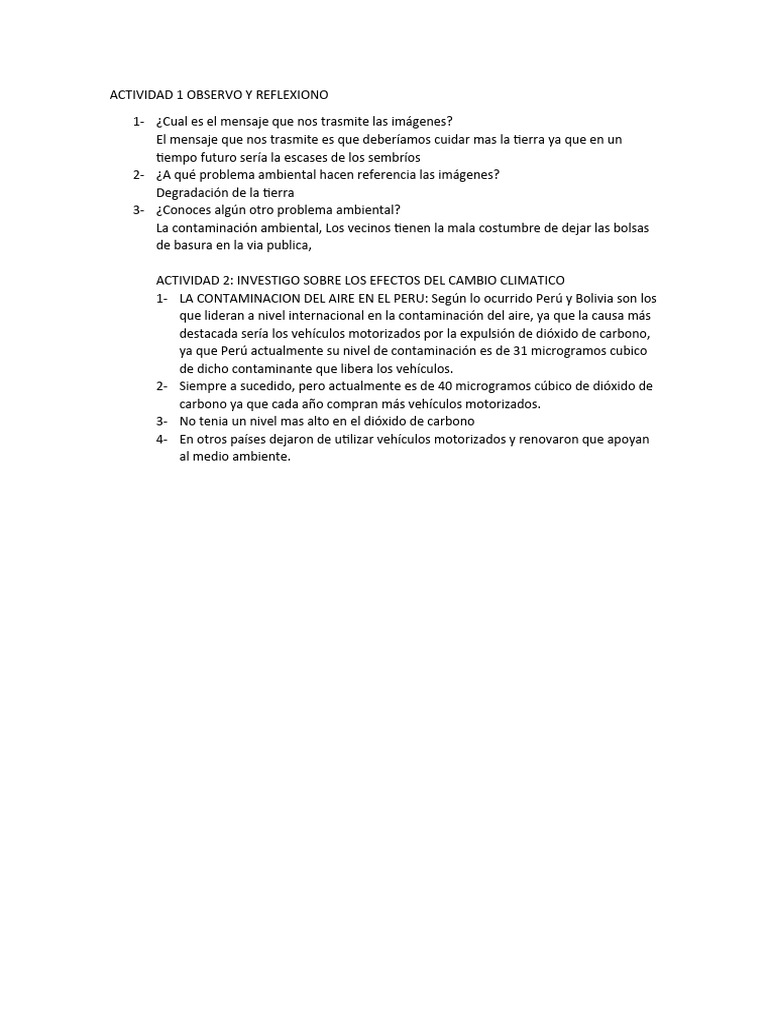 Actividad 1 Observo y Reflexiono | PDF | Ciencia y matemáticas