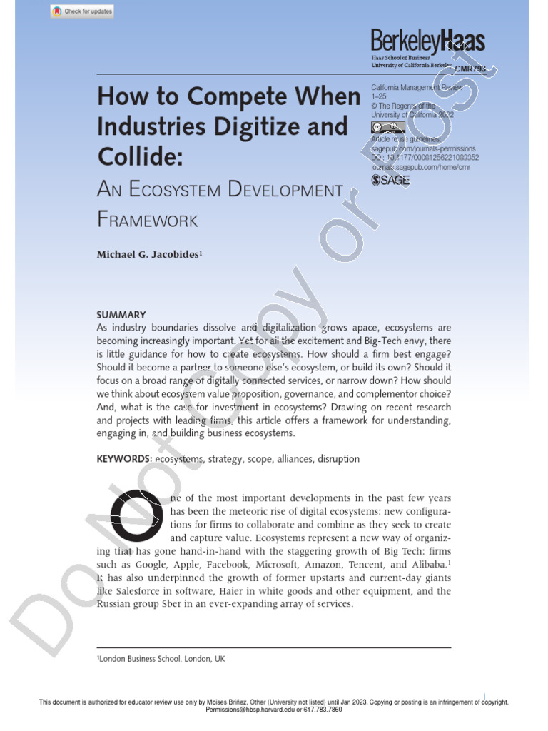 How To Compete When Industries Digitize and Collide, Ecosystem | PDF ...