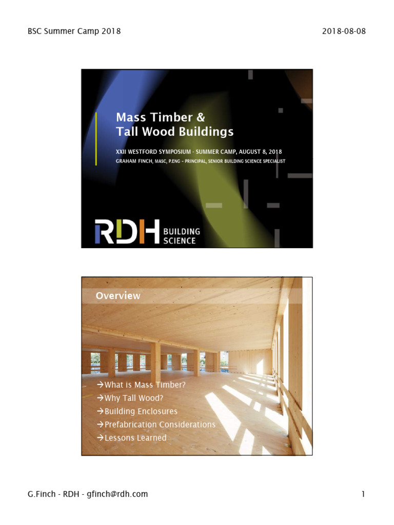 Mass Timber Tall Wood Buildings Graham Finch | PDF | Lumber ...