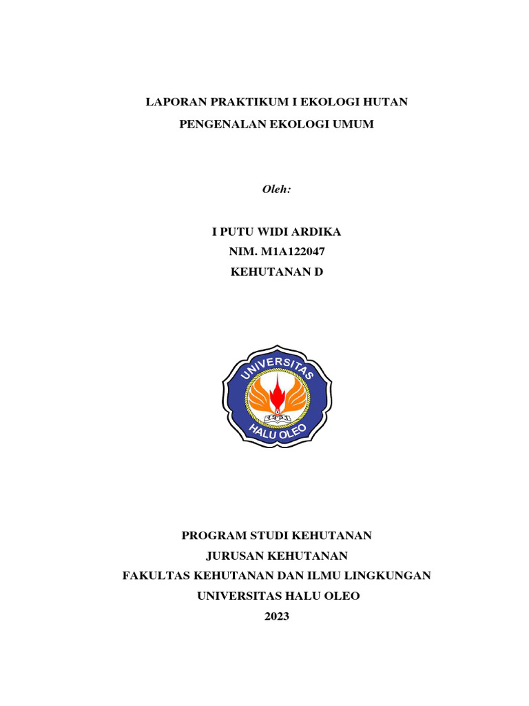 LAPORAN PRAKTIKUM I EKOLOGI HUTAN, I Putu Widi Ardika (M1A122047) - Kelas D | PDF | Sains ...