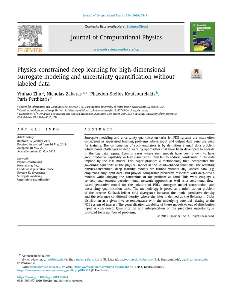 Physics-constrained deep learning for high-dimensional surrogate modeling and uncertainty qu-已压缩 ...