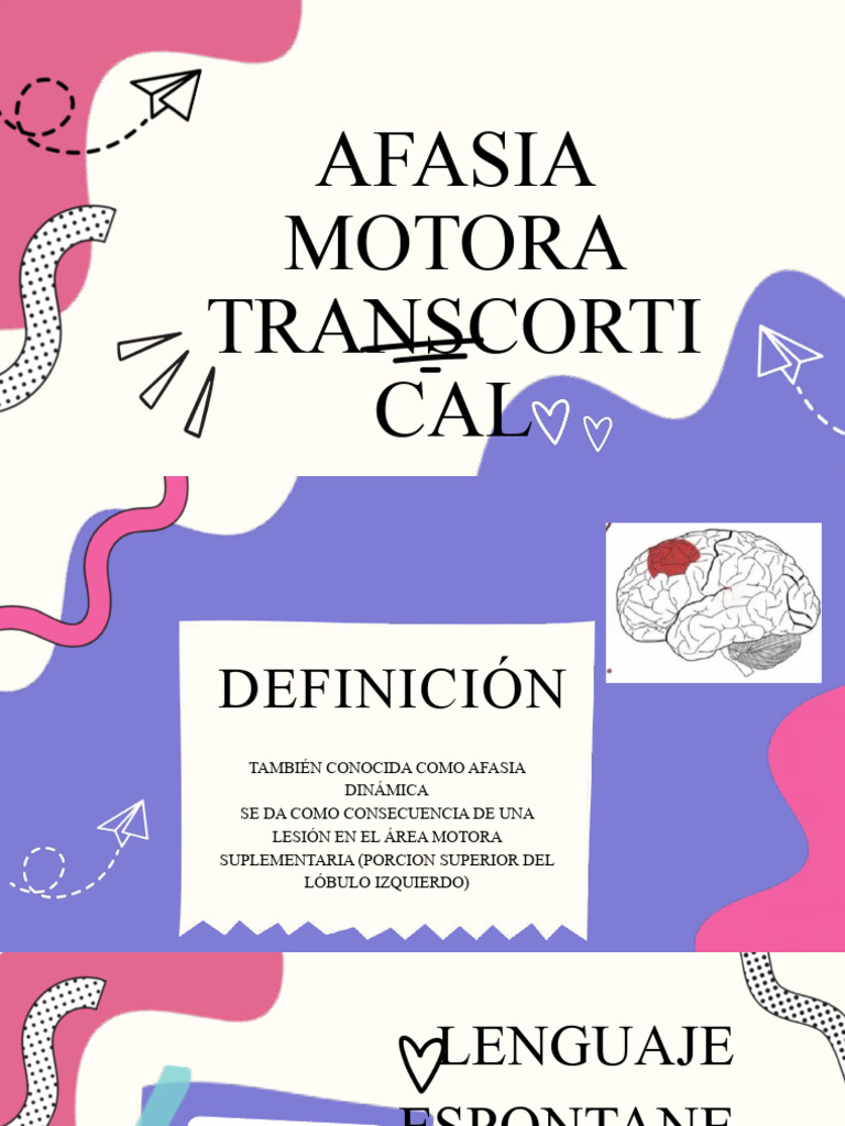 Afasia Motora Transcorti CAL | PDF | Afasia | Medicina CLINICA
