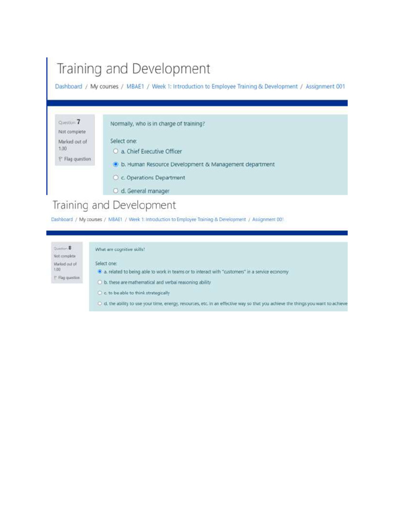 Training & Development - Assignment 1 7to10 | PDF