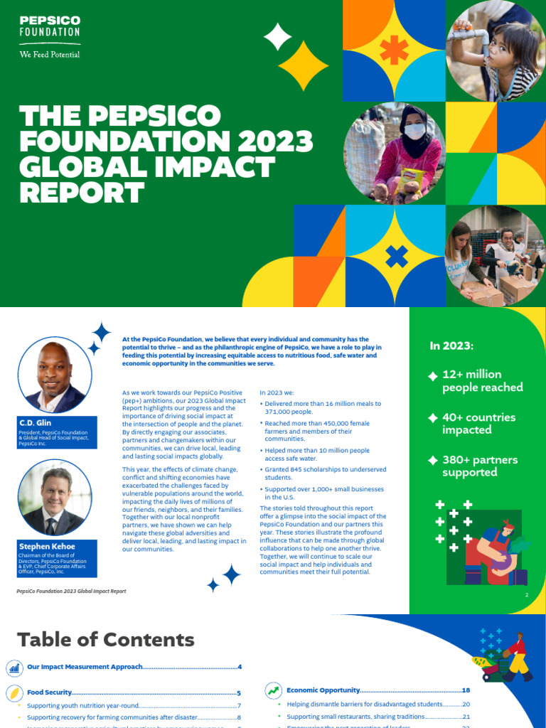 Pepsico Foundation 2023 Impact Report | PDF | Hunger | Wash