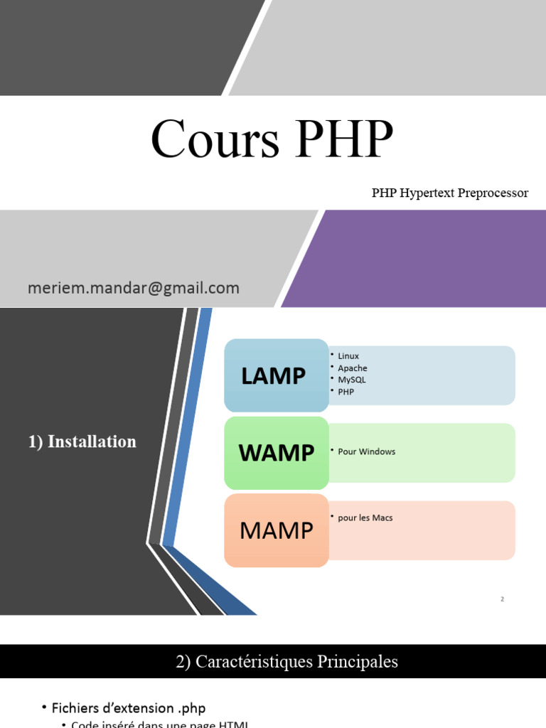 Cours PHP | PDF | Cookie (informatique) | PHP