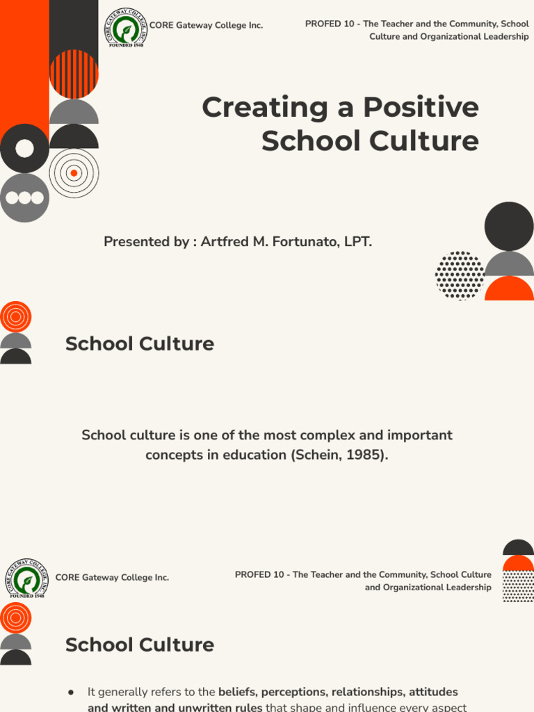 Creating A Positive School Culture | PDF | Leadership | Teachers