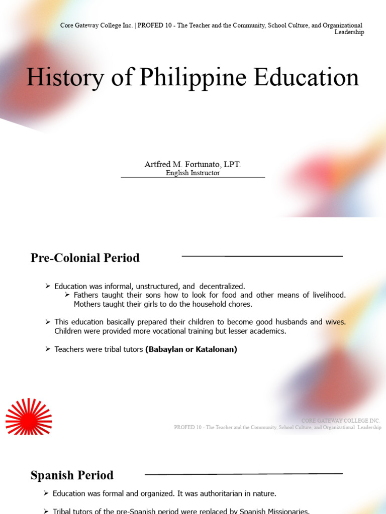 History of Philippine Education | PDF | Schools | Philippines