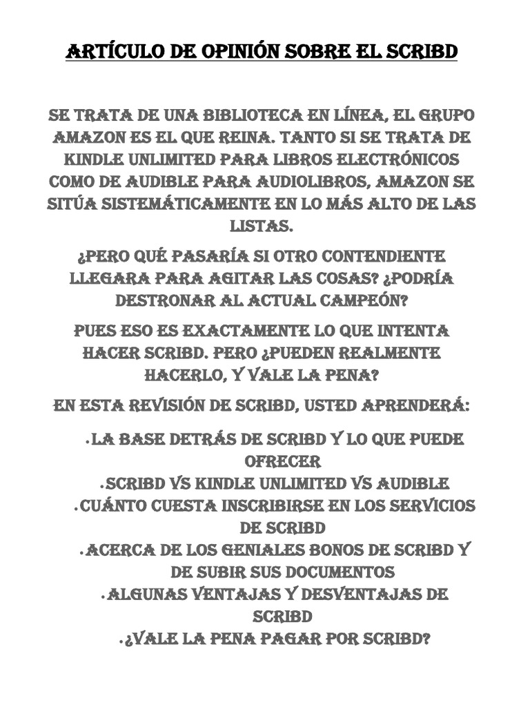 Opinion de Scribd | PDF | Scribd | Amazon Kindle