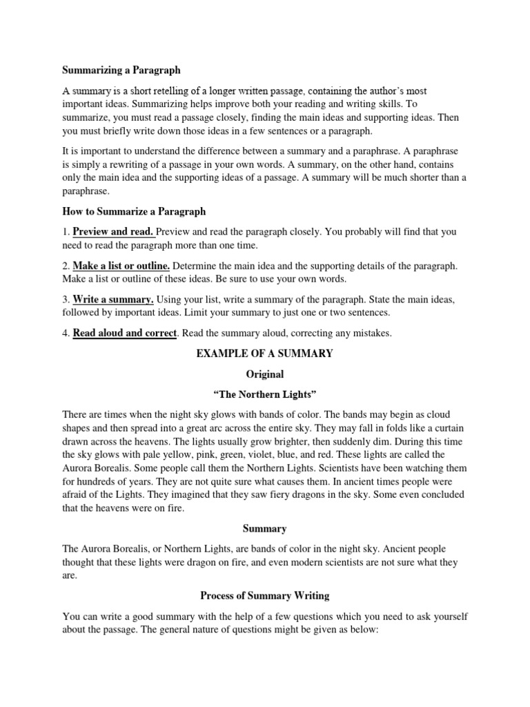 Summary Sample (1) | Download Free PDF | Knowledge | Aurora