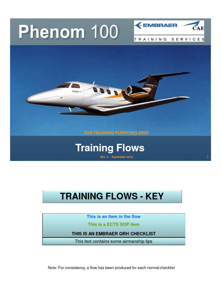 Phenom 100 - Training Flows Rev Definitivo 1209 | PDF | Takeoff | Aviation