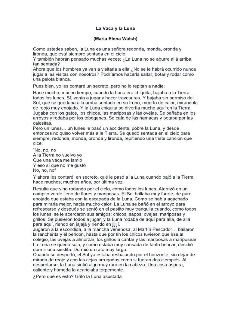 La Vaca y La Luna | PDF | Poesía | Clásicos