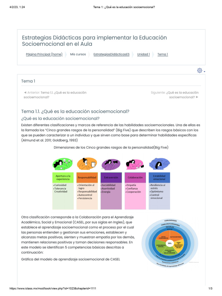 Tema 1 Qué Es La Educación Socioemocional Descargar Gratis Pdf