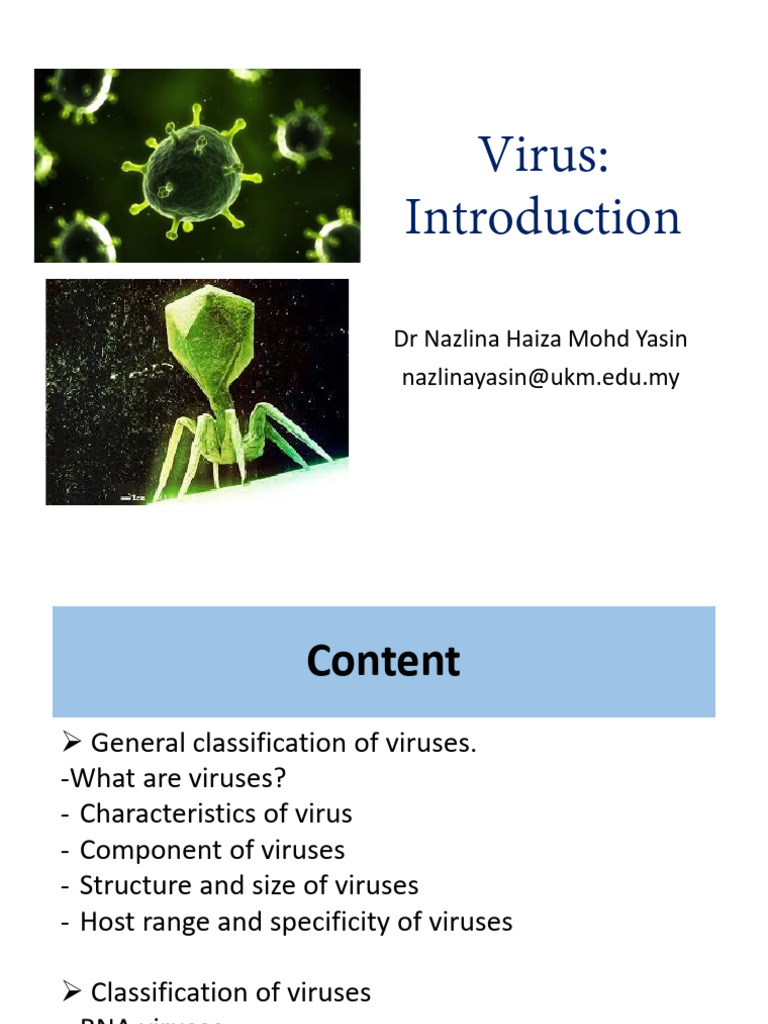 Virus Introduction Lecture Notes | PDF | Virus | Virology Virus Introduction Lecture Notes | PDF | Virus | Virology