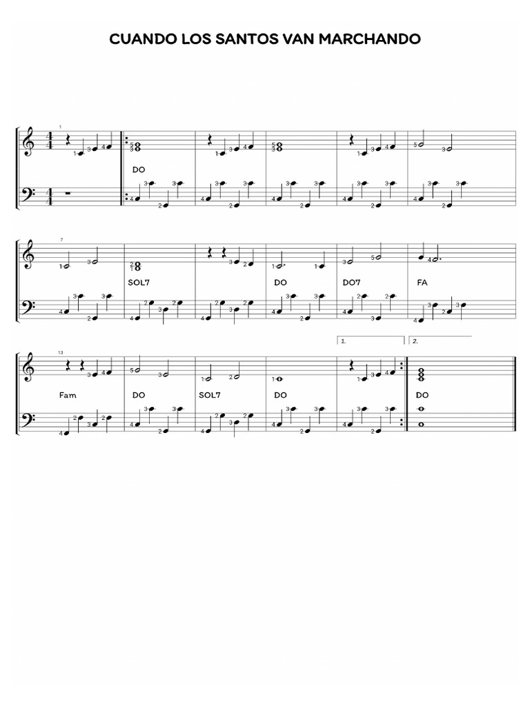 When the Saints go marching in (Cuando los Santos vienen marchando) | PDF