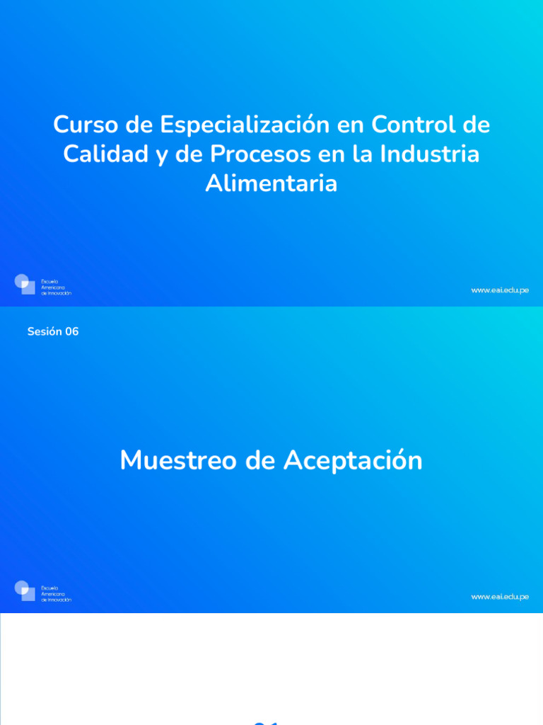 Sesión 06 - Control de Calidad y de Procesos en La Industria Alimentaria | PDF | Muestreo ...