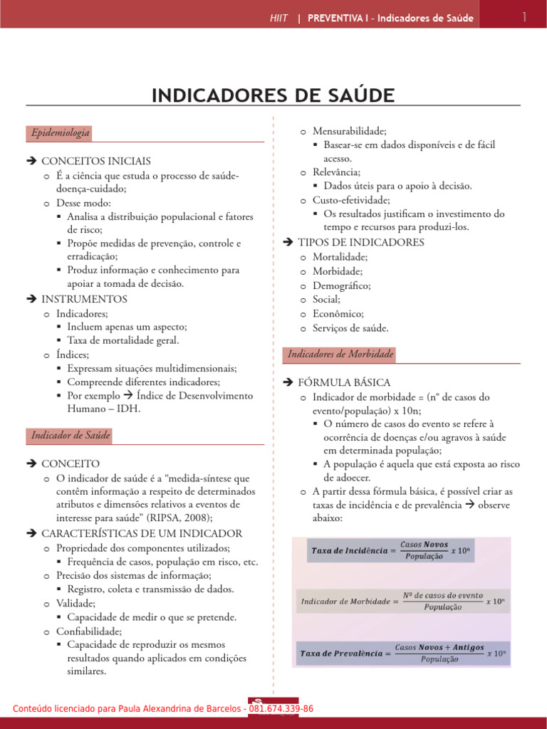 2preventiva I - Indicadores de Sade | PDF