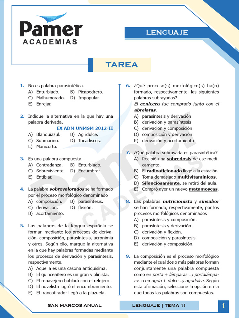 Lenguaje - Tarea Sem 11 | PDF