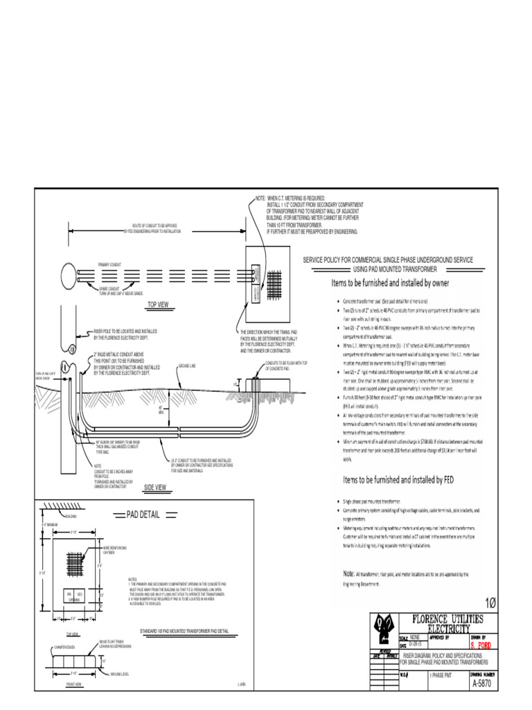 Construction Specifications For Commercial Single Phase Underground ...