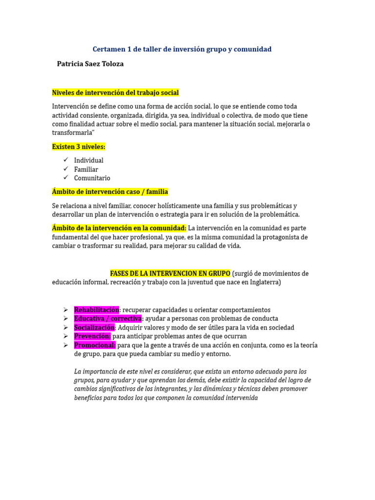 Intervención Social: Niveles y Modelos | PDF | Comunidad | Comportamiento