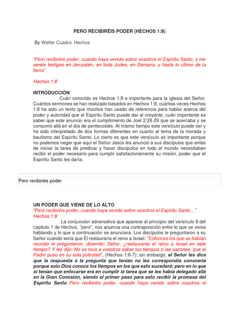 Pero Recibiréis Poder | PDF | Jesús | Juan el apóstol