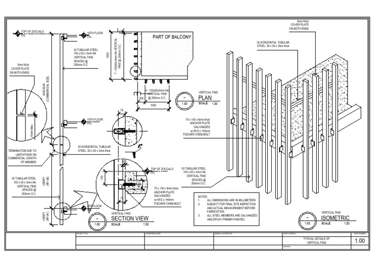 Vertical Fins Architectural Details | PDF | Metalworking | Building ...