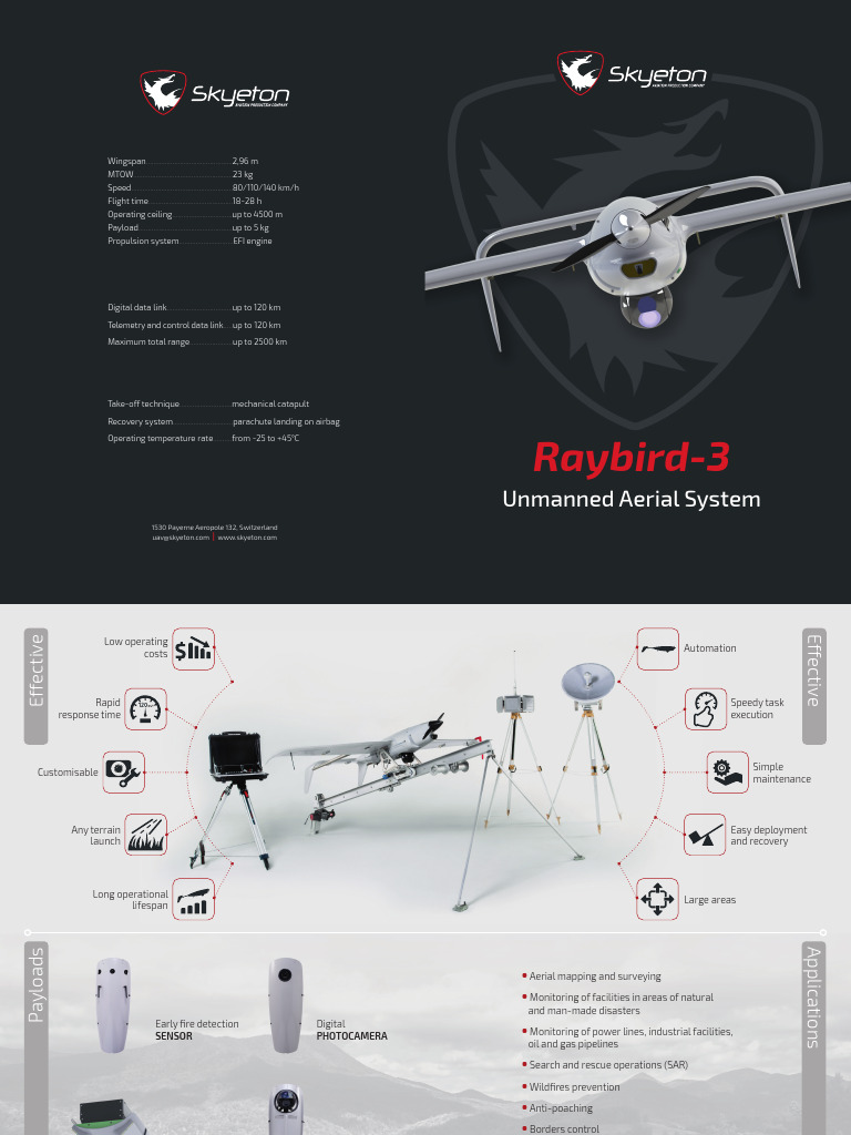 Raybird-3 UAV Capabilities Overview | PDF | Aviation
