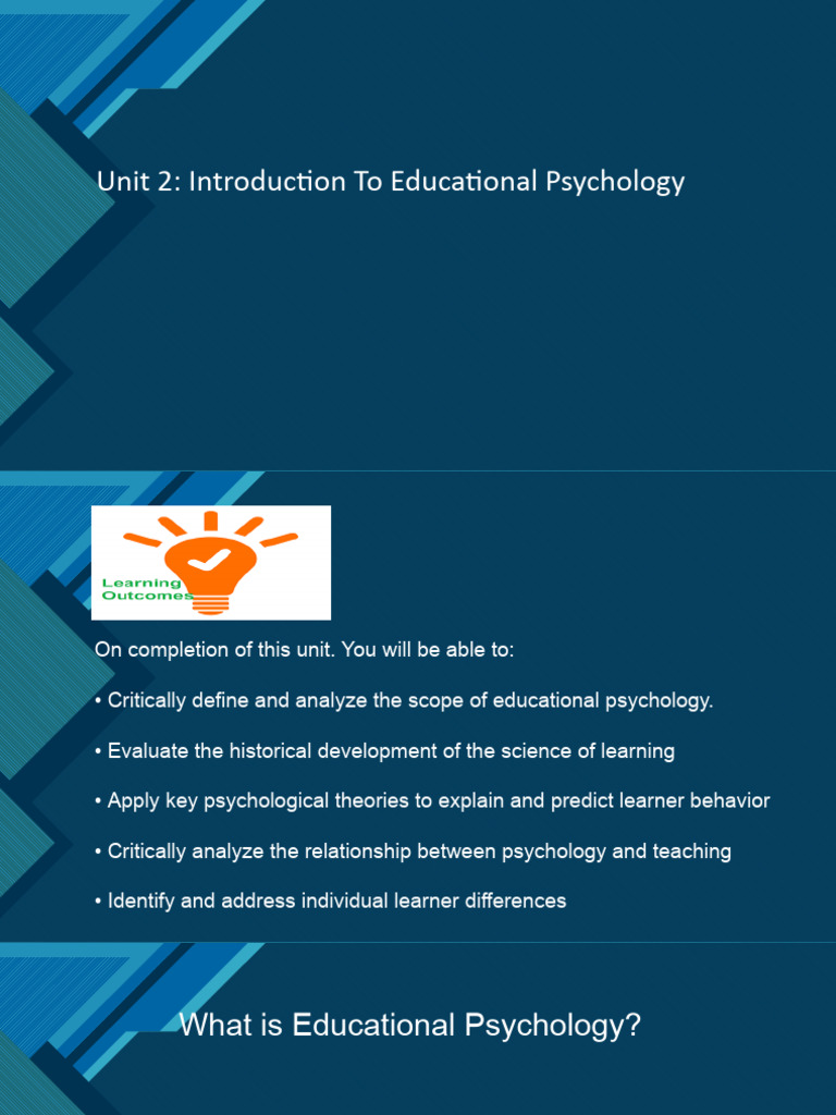 Educational Psychology: Key Concepts & Theories | PDF | Learning ...