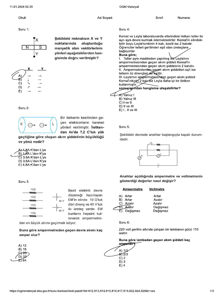 Fizik Test 3 | PDF
