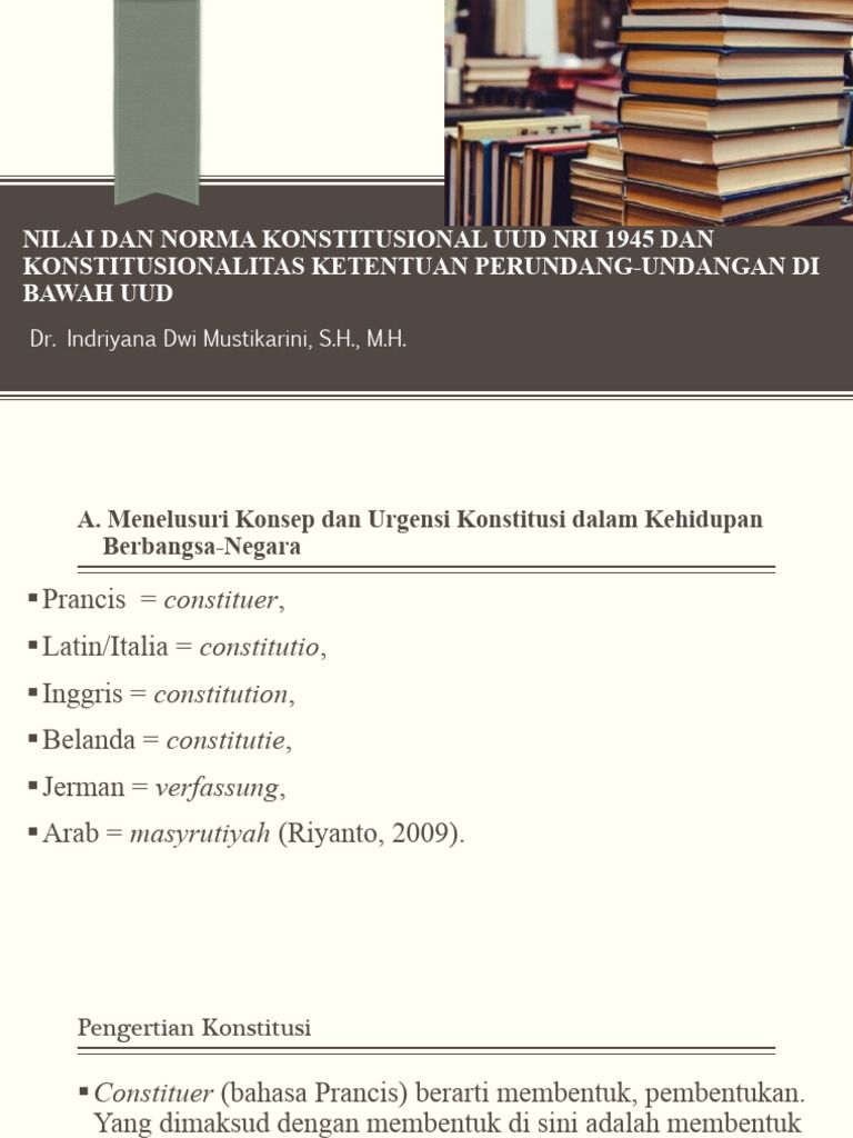 Nilai Dan Norma Konstitusional Uud Nri 1945 Dan Konstitusionalitas ...